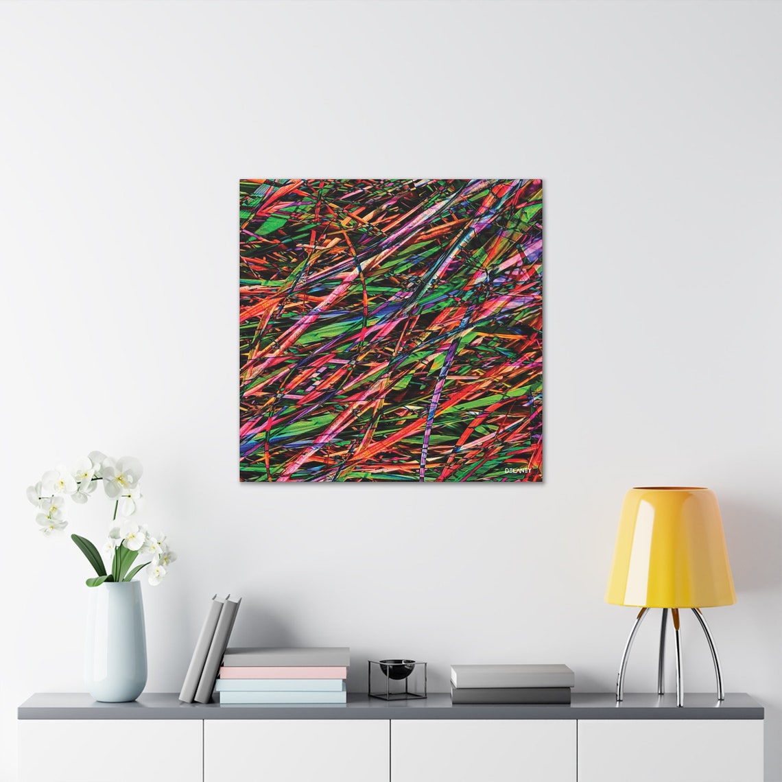 MIGHTY WIND Contemporary Colorful Modern Abstract Art Digital Print on ...