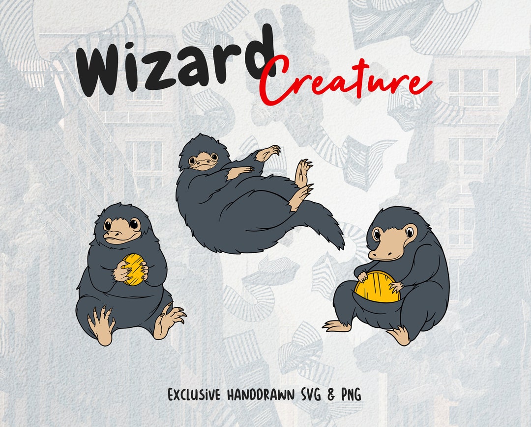 3 Wizard Creature SVG, Magical Creature PNG, Niffler Svg, Fantastic ...