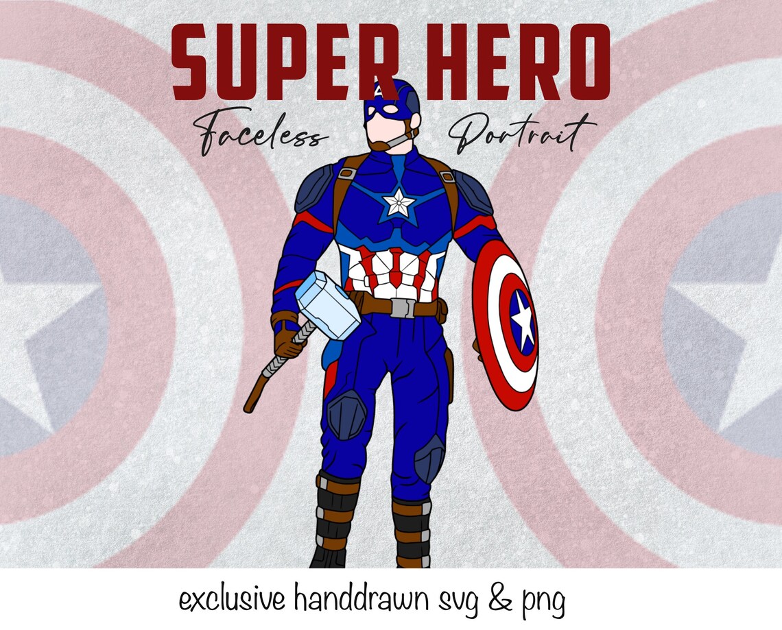 Faceless America Superhero Potrait Svg Captain Super Svg - Etsy