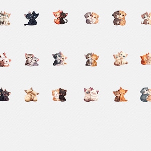 42 Snuggling Kittens Clipart, Cute Cat Clipart, Kawaii Kittens Clipart ...