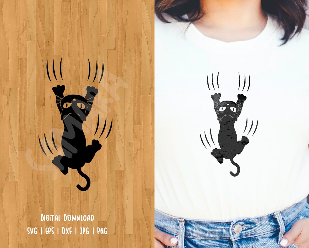 Fallin Cat SVG, Cat SVG, Cat Clipart, Cat Silhouette, Cat Decal ...