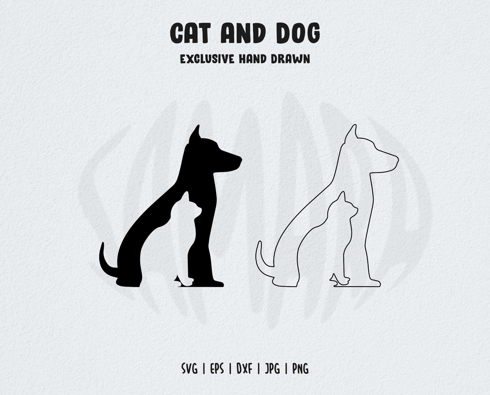 Cat & Dog SVG Dog SVG Cat SVG Cat and Dog Decal Cut Files - Etsy
