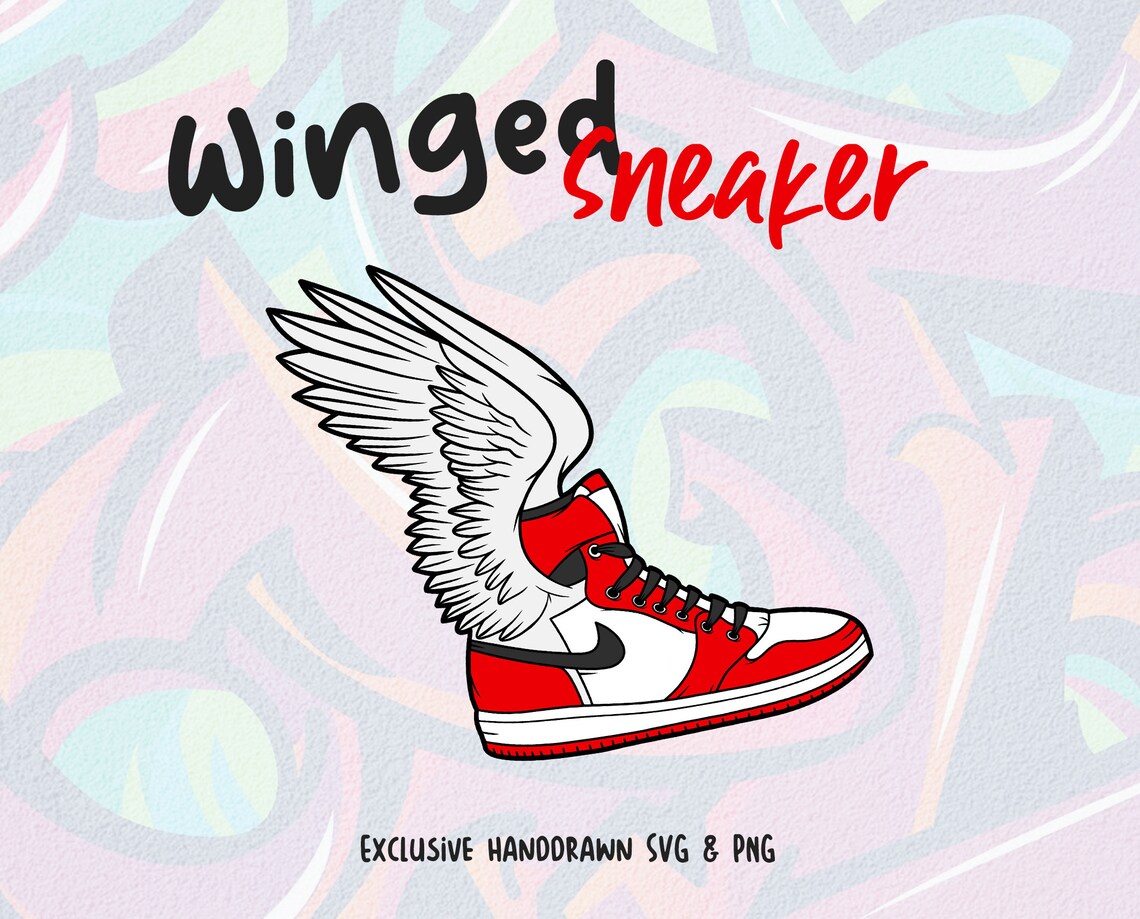 Winged Sneaker Svg Sneaker Svg Sneaker Clipart Shoe With - Etsy