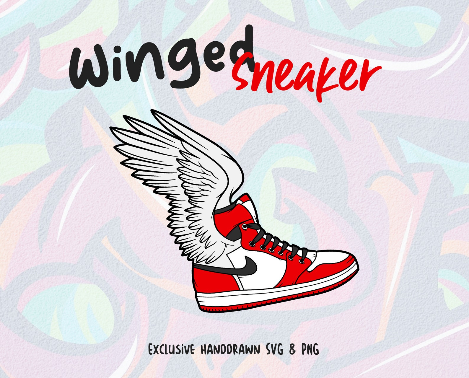 Winged Sneaker Svg Sneaker Svg Sneaker Clipart Shoe With - Etsy