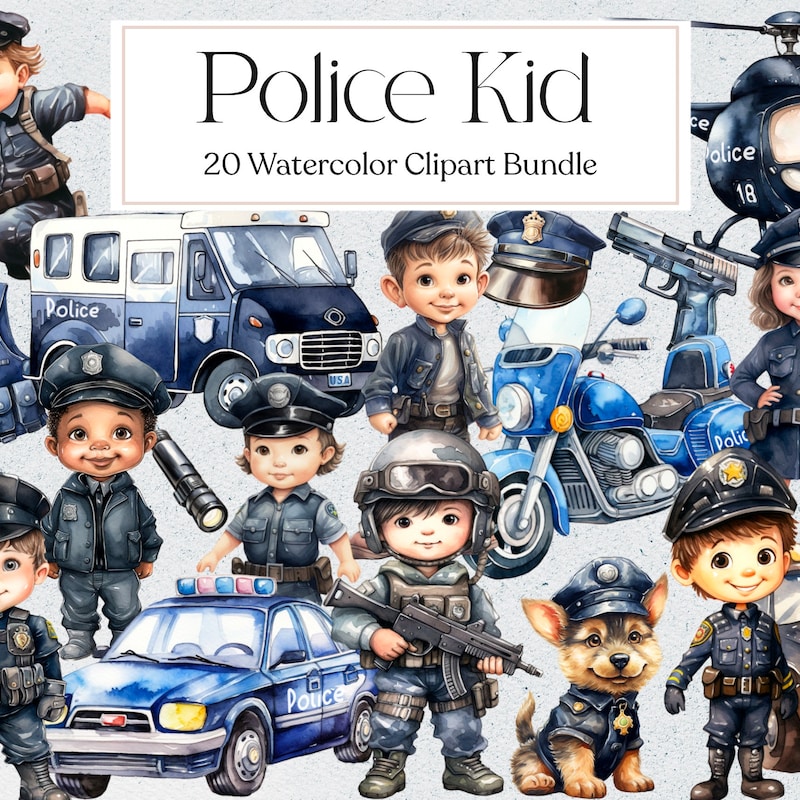 Police Kid Clipart Svg - Etsy