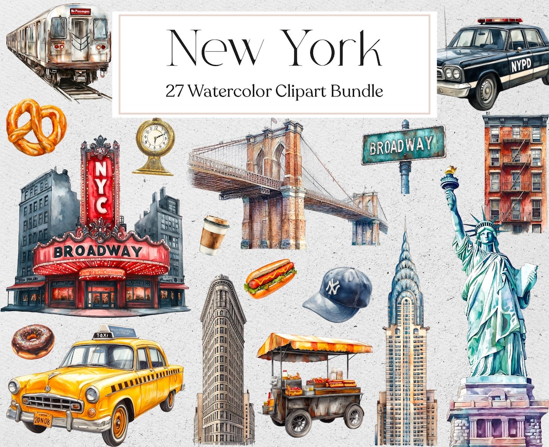 New York Clipart, City Travel Graphic, Scrapbooking City, Instant ...