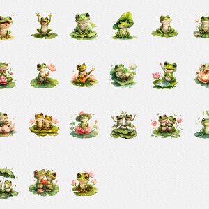 21 Cute Frog Clipart, Watercolor Frog Clipart, Cute Animals Clipart ...