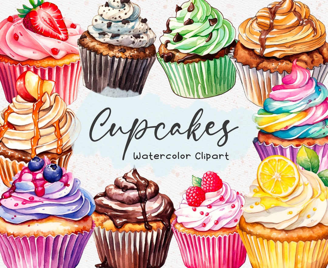 30 Cupcakes Clipart, Dessert Clipart, Bakery Clipart, Wedding Clipart ...