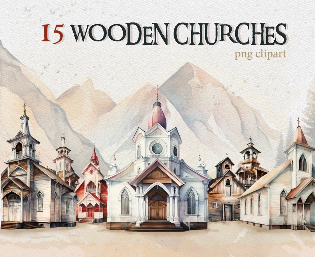 15 Old Wooden Church Clipart, Church Print, Dark Academia, Church ...