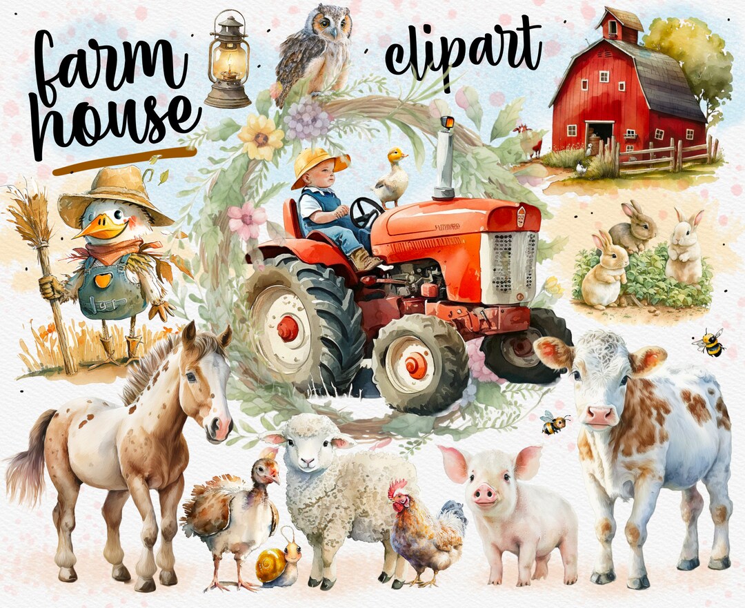 30 Farmhouse Clipart PNG, Farmhouse Animal, Farmhouse, Farm Barn ...