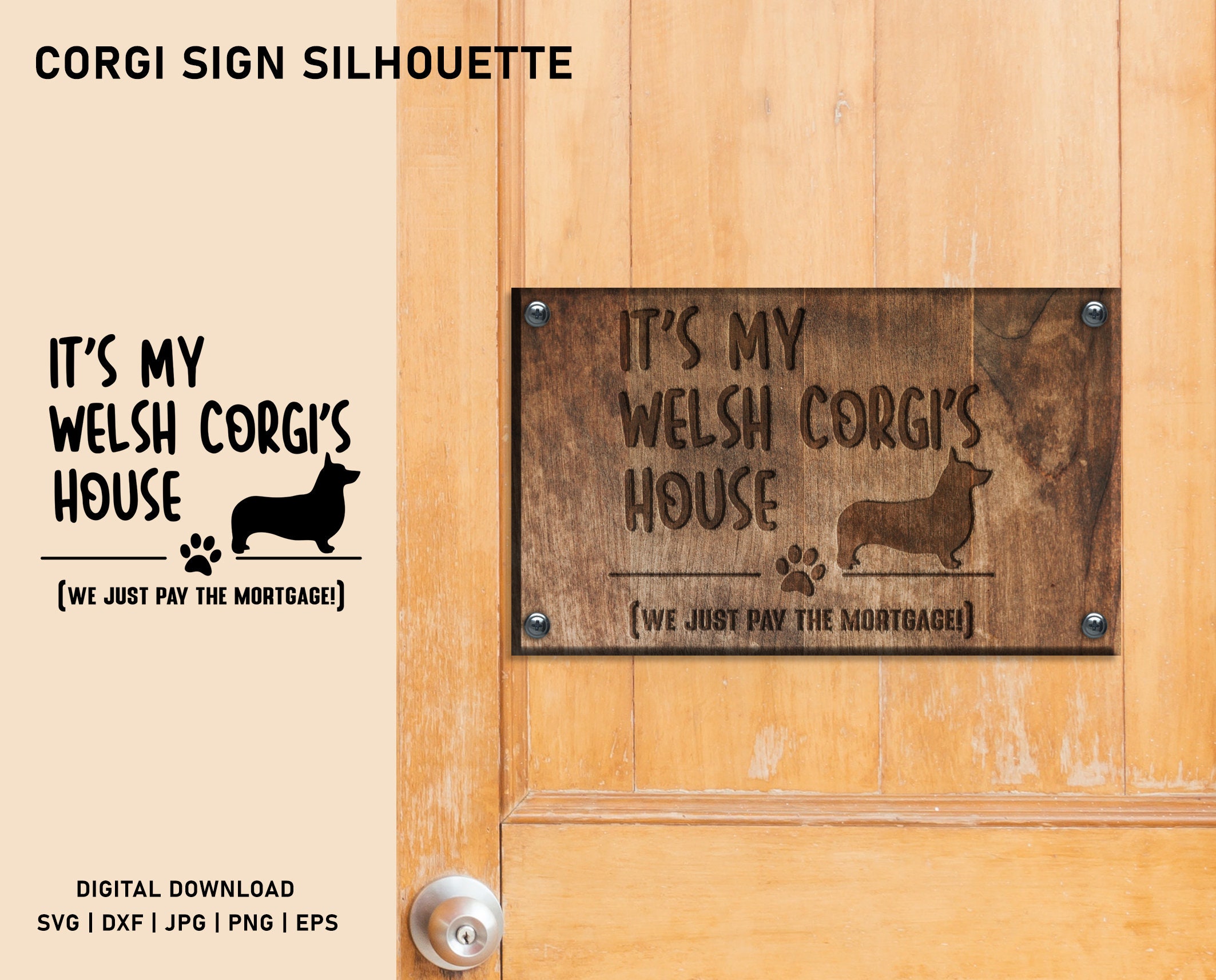 Corgi Sign Silhouette SVG Corgi Sign Dog Sign Corgi - Etsy