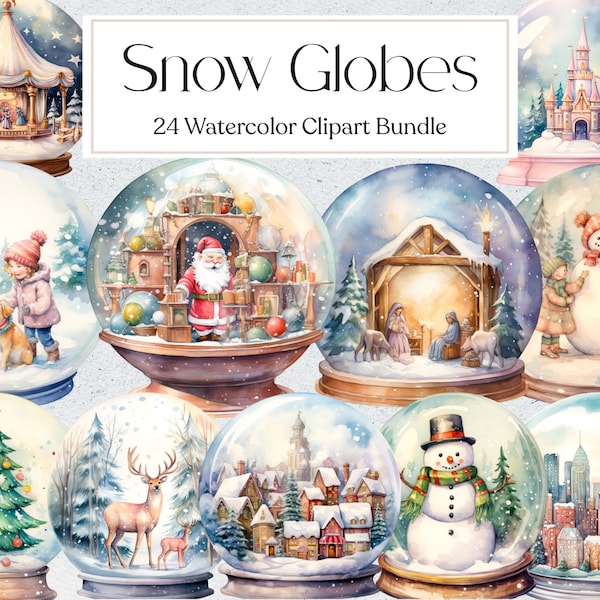 Snow Globes Clipart - Etsy