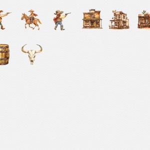 32 Cute Western Clipart, Watercolor Cute Baby Cowboy Clipart, Wild West ...