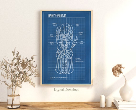 Infinity Gauntlet Blueprint Art Print DIGITAL DOWNLOAD - Etsy