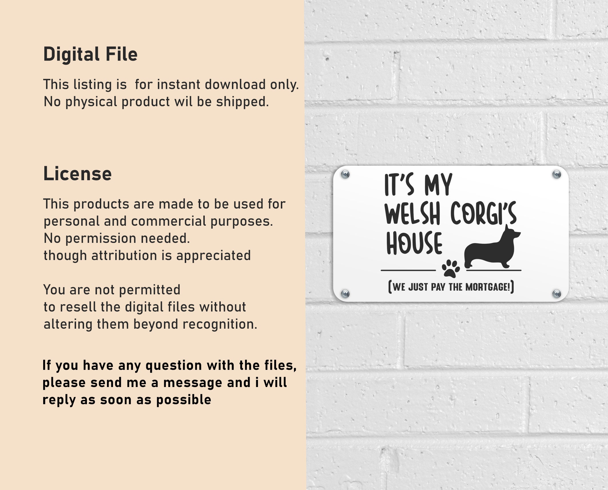 Corgi Sign Silhouette SVG Corgi Sign Dog Sign Corgi - Etsy