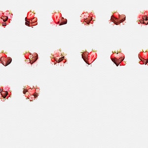 38 Watercolor Chocolate Strawberry Clipart, Valentine Clipart ...