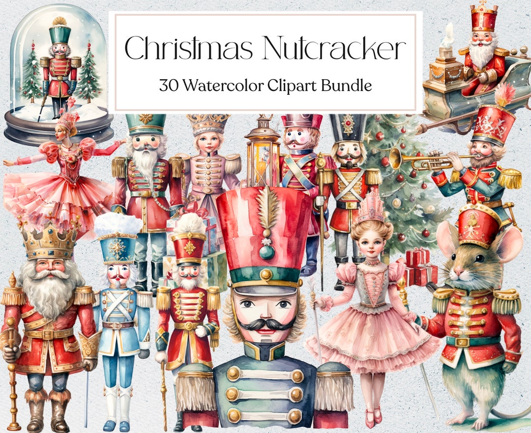 30 Christmas Nutcracker Watercolor Clipart, Christmas Clipart ...