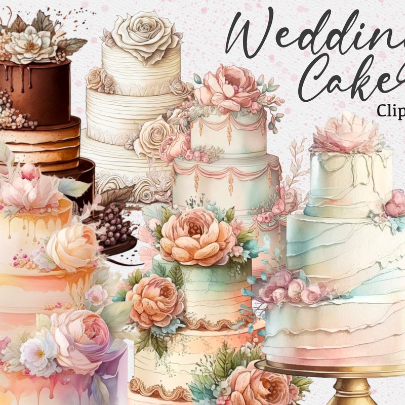 Watercolor Cake - Etsy