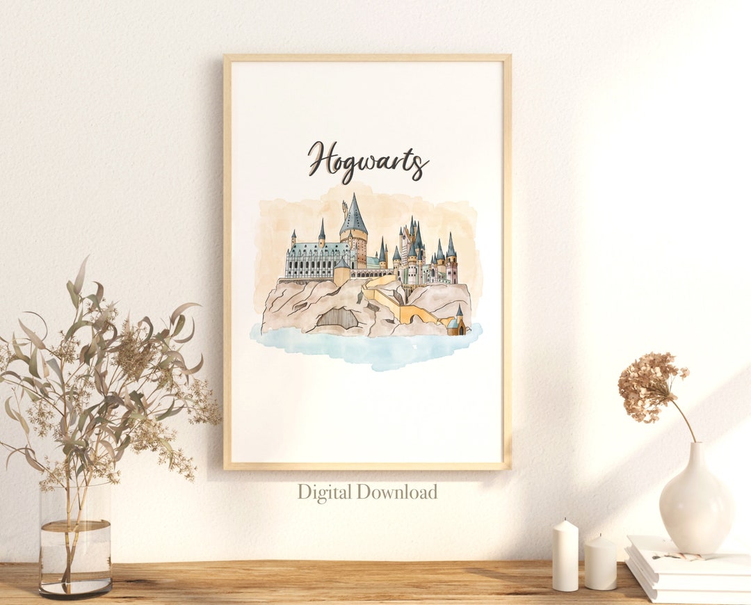 Boho Wizard Castle Poster Art Print, Wizard School Poster, Boho Home ...
