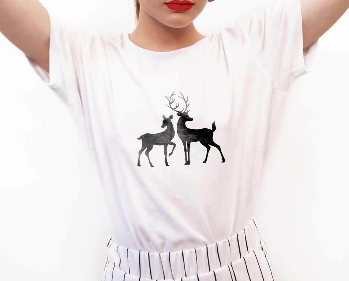 Deer Couple SVG Deer Silhouette Deer SVG Roe Deer SVG | Etsy