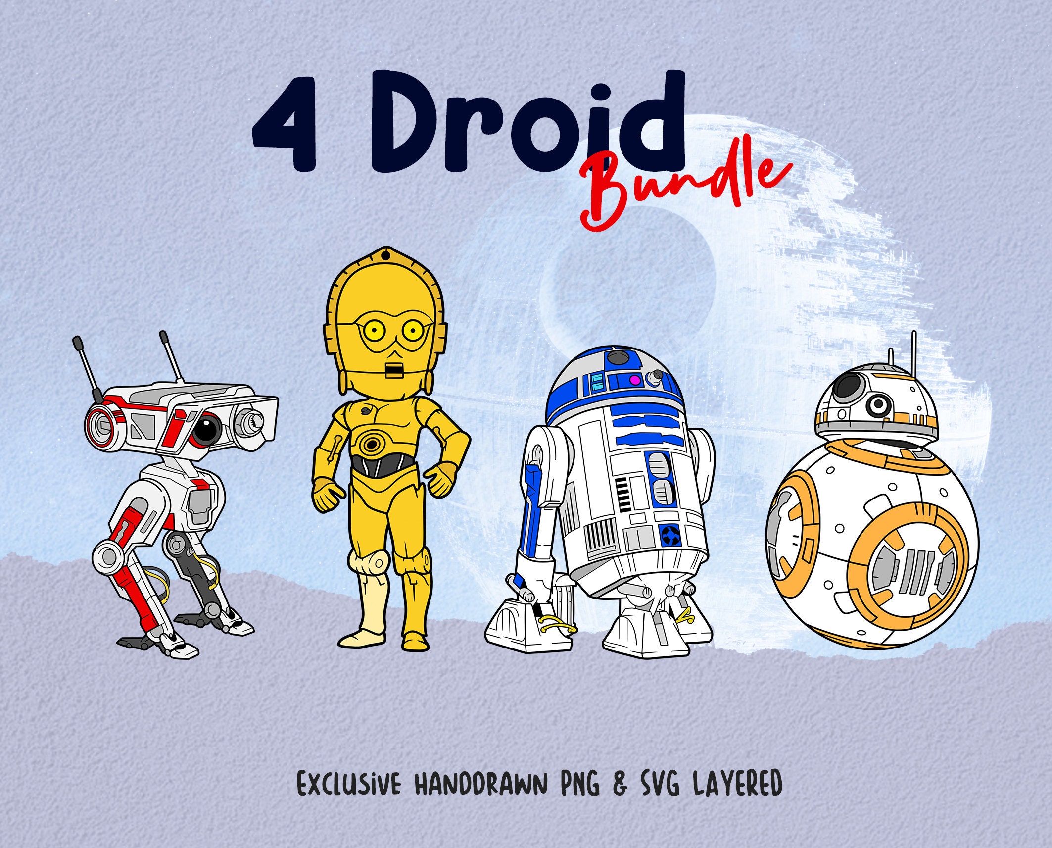 4 Droid SVG Bundle Galaxy Wars Svg Robot Clipart C3P0 - Etsy Canada