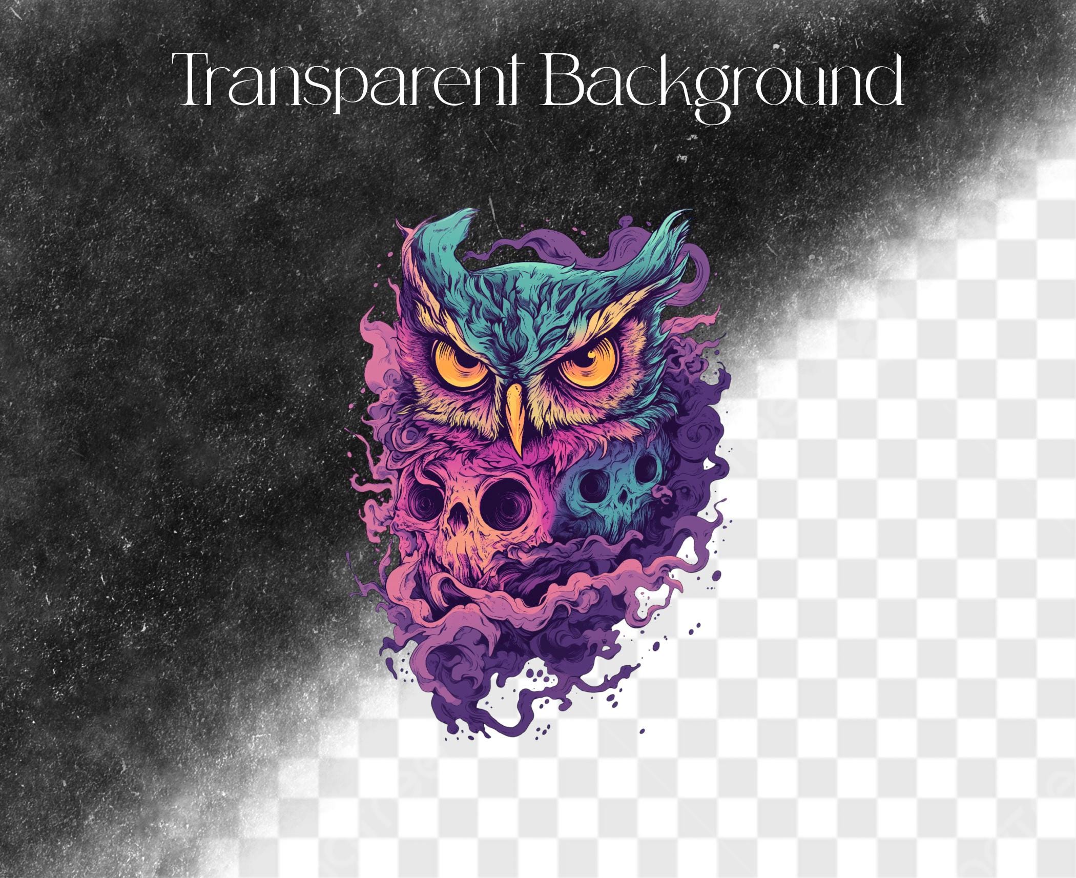 Scary Owl Clipart, Demon Owl PNG, Dark Mystical Owl Graphic, Instant ...