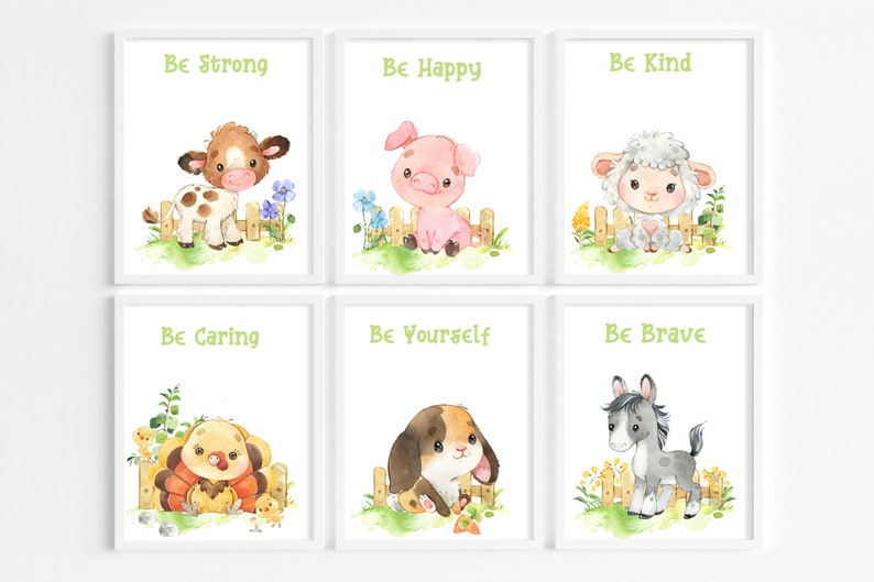 Farm Animals Prints- Farm Animal Nursery-printable Baby Art-farm Animal ...