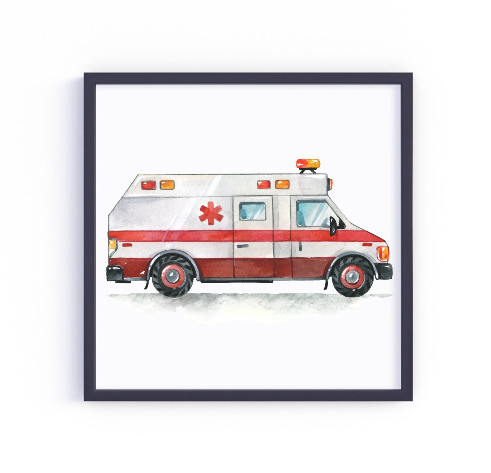 Emergency Vehicle Print Set of 6- Boy Nursery Wall Art- Fire Truck ...