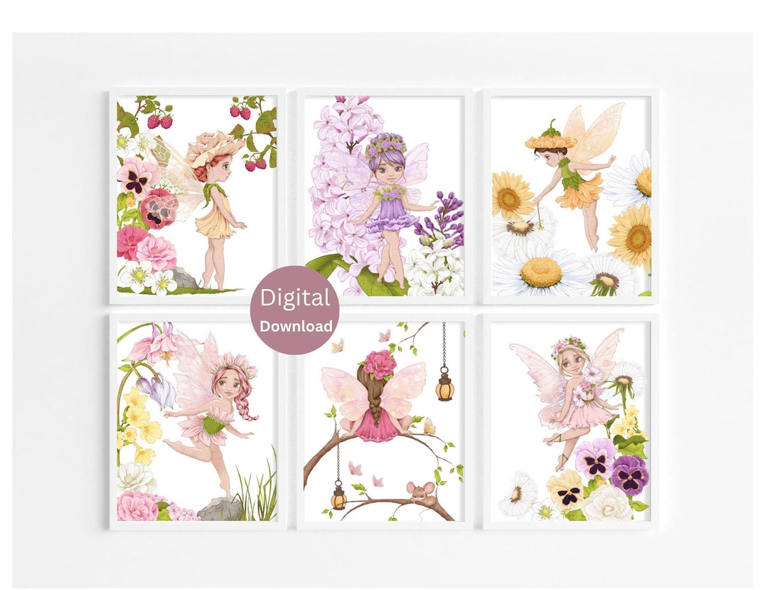 Fairy Garden Wall Art - Fairy Nursery Print - Girls Fairy Bedroom Wall ...