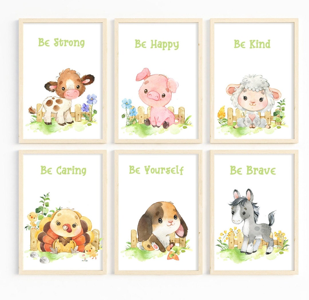 Farm Animals Prints- Farm Animal Nursery-printable Baby Art-farm Animal ...