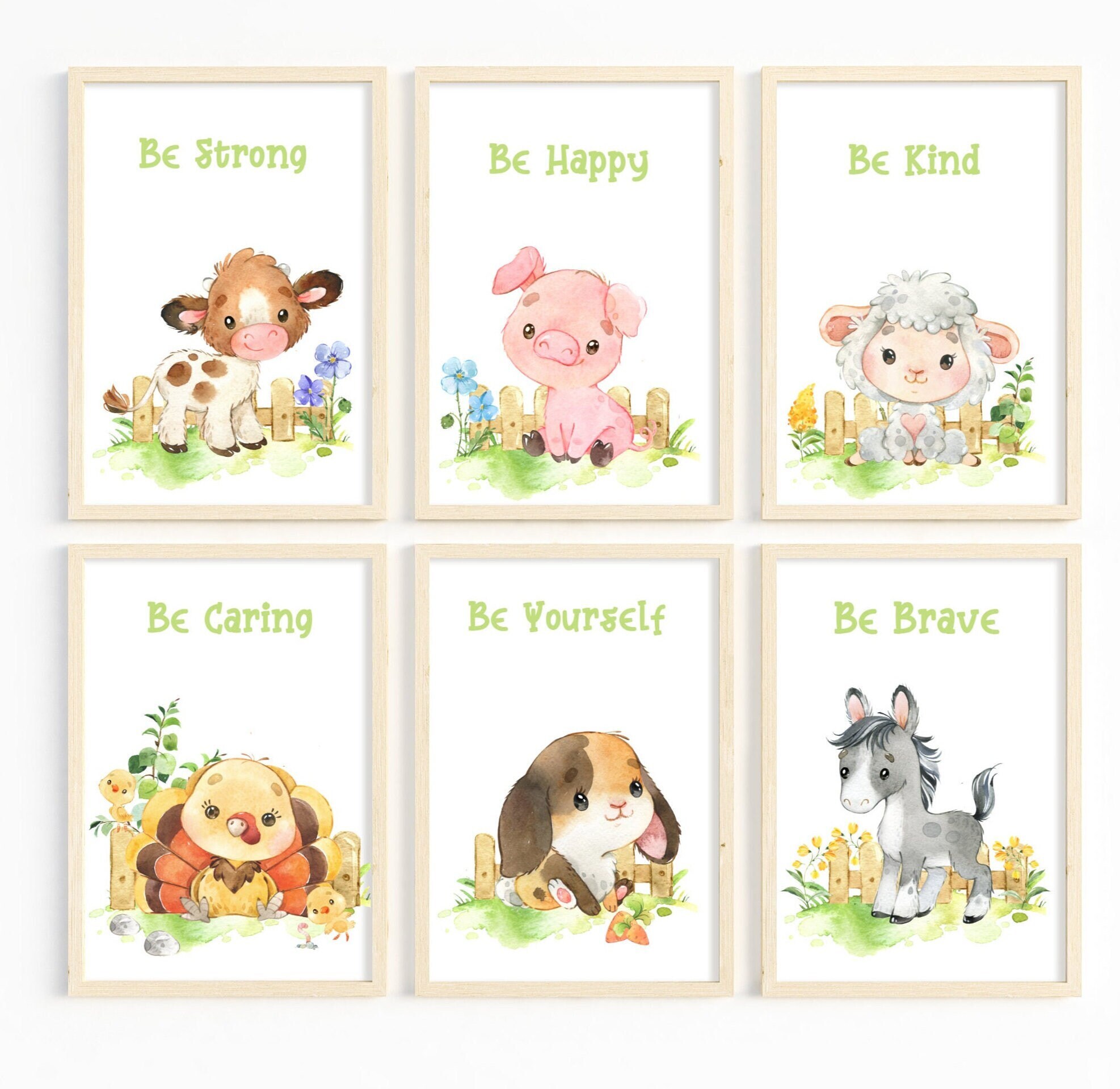 Farm Animals Prints Farm Animal Nursery-printable Baby Art-farm Animal ...