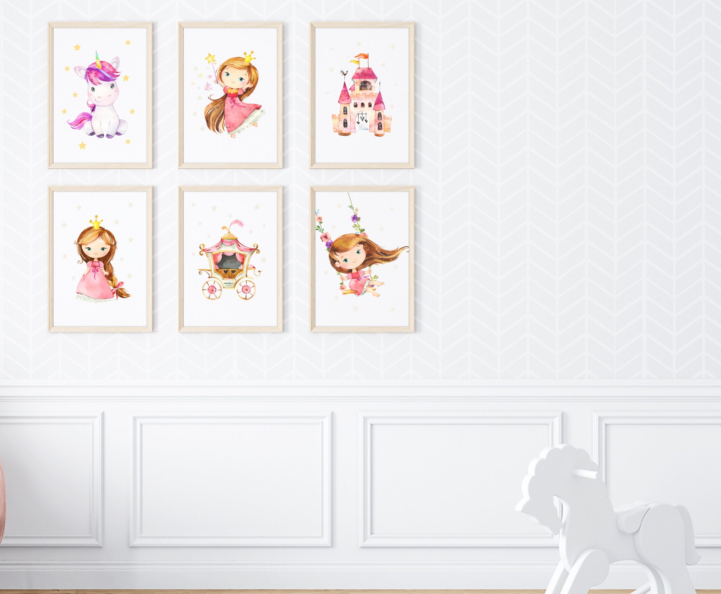 Princess and Unicorn Nursery-unicorn Wall Art-girl Nursery Print ...