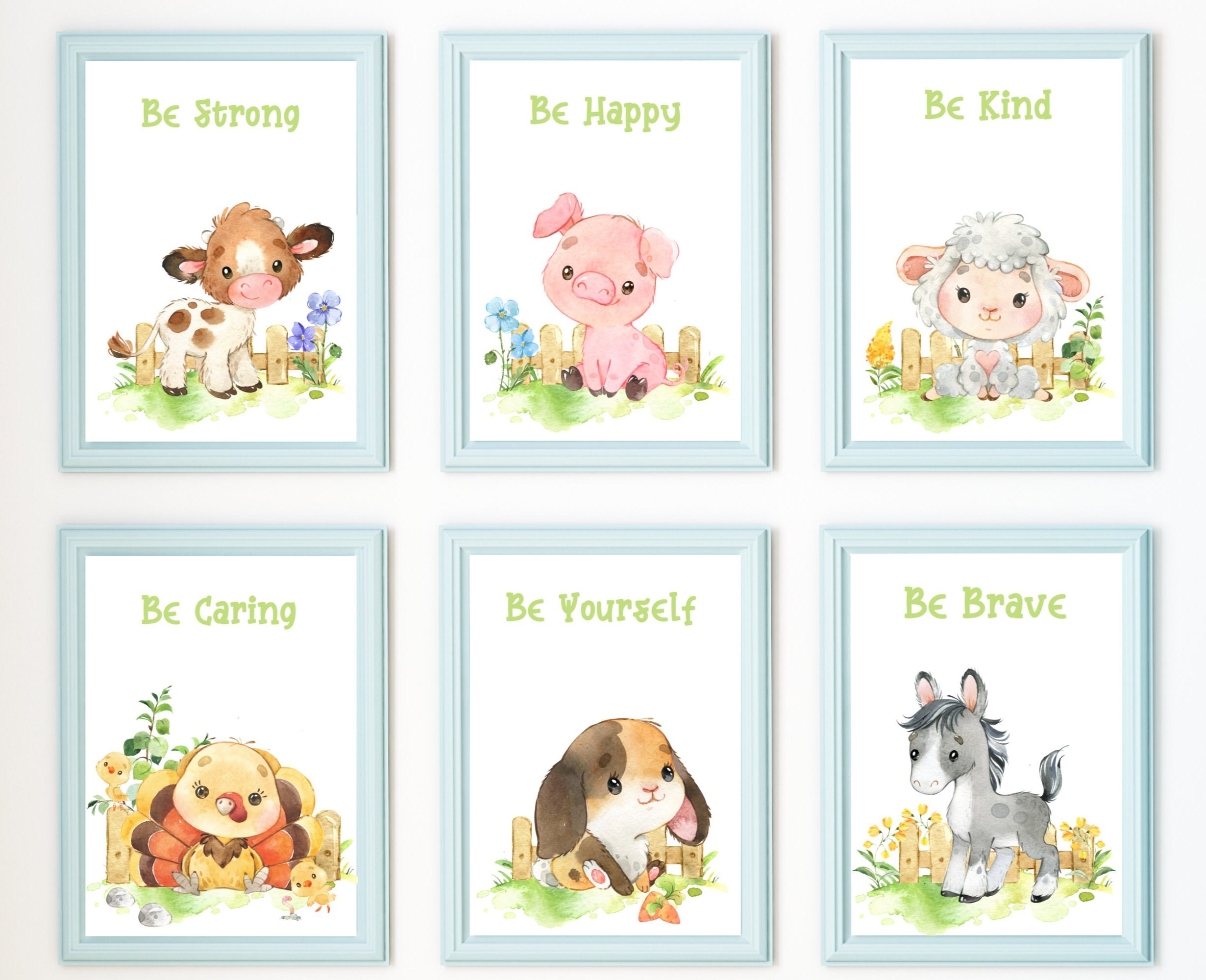 Farm Animals Prints Farm Animal Nursery-printable Baby Art-farm Animal ...