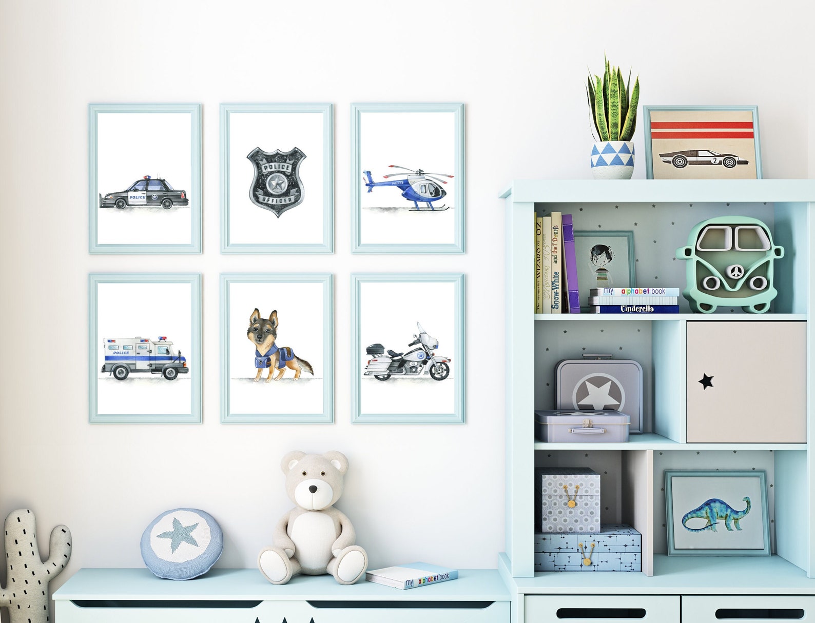Police Nursery Prints- Nursery Prints for Boy- Toddler Nursery ...