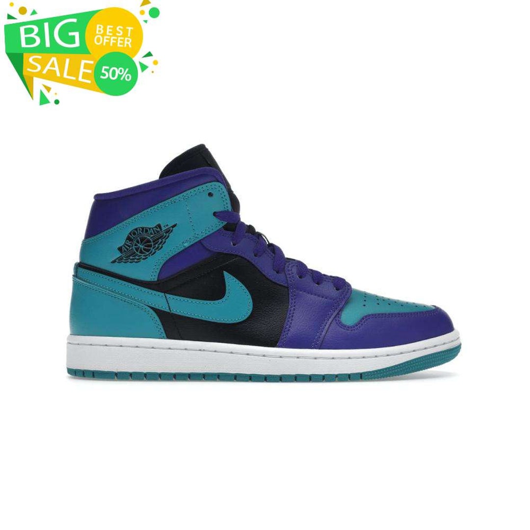 Jordan 1 Mid Black Grape Christmas Shoes Xmas Shoes Jordan - Etsy