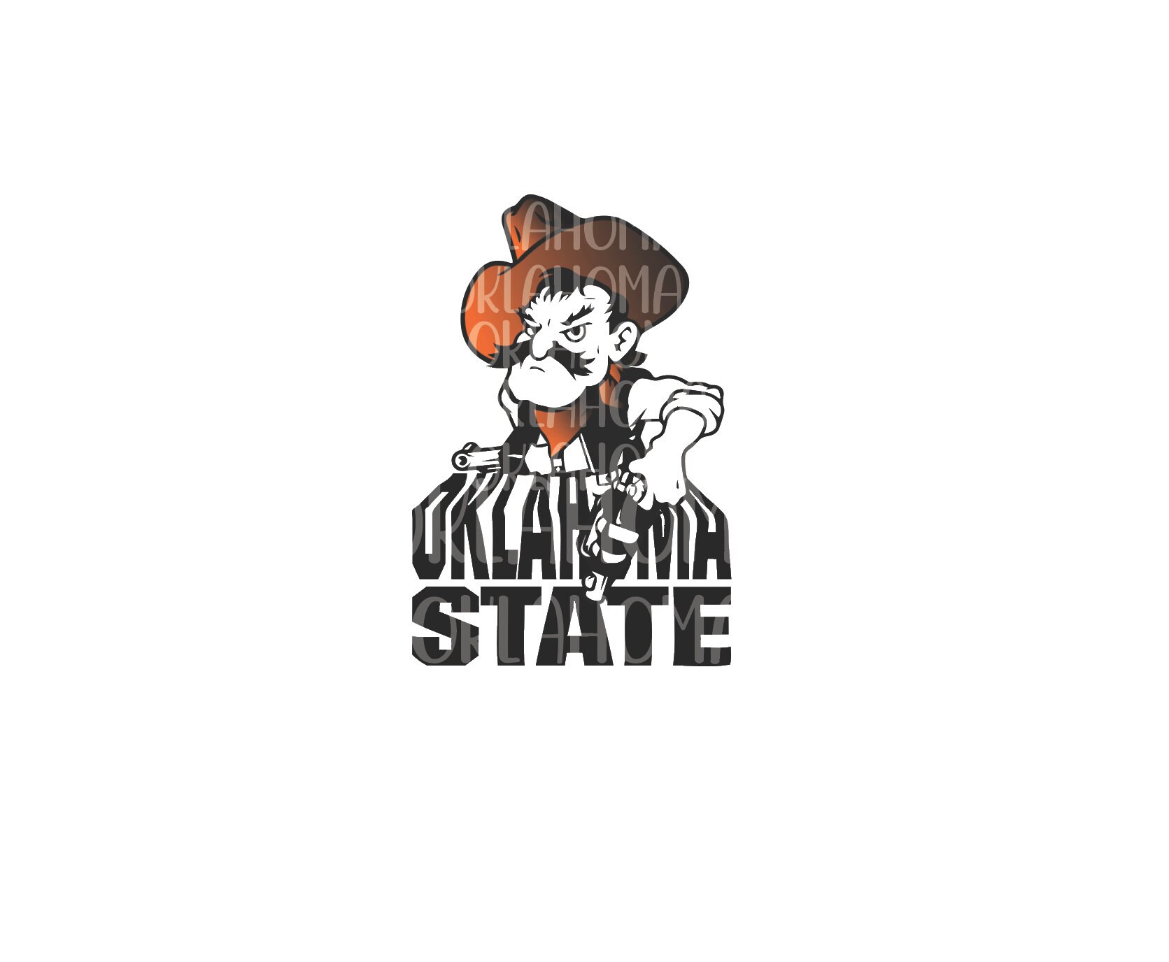 Oklahoma State SVG AND PNG Files Cowboys Pistol - Etsy