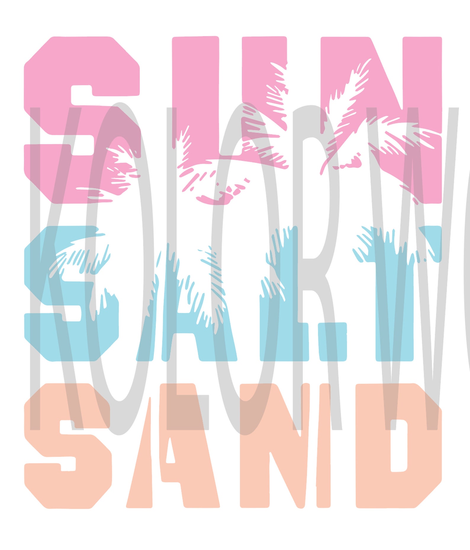 SUN Salt Sand Beach Vacation Svg File Palm Trees - Etsy