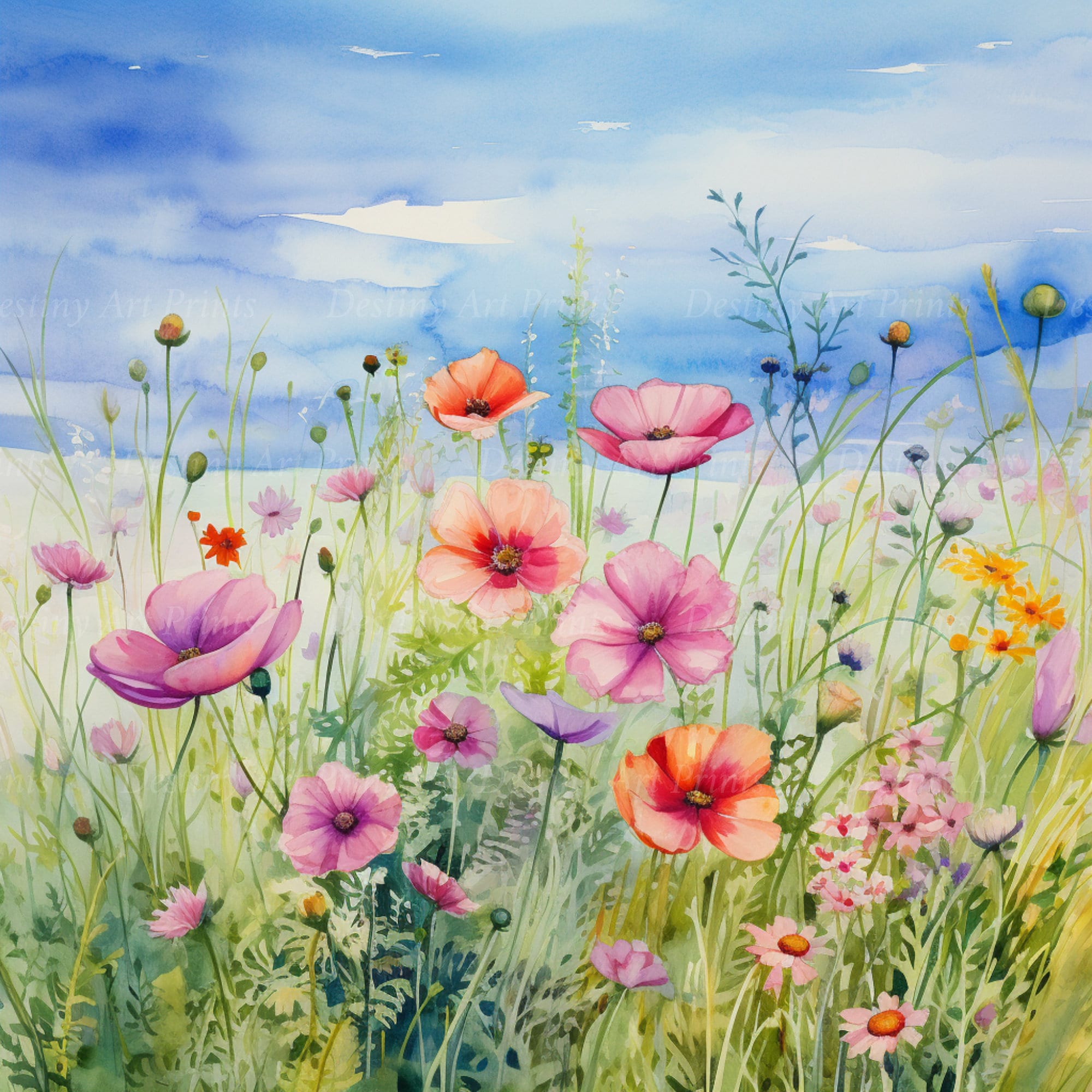 8 Summer Flowers Digital Paper | Watercolor Flower | Floral Background ...