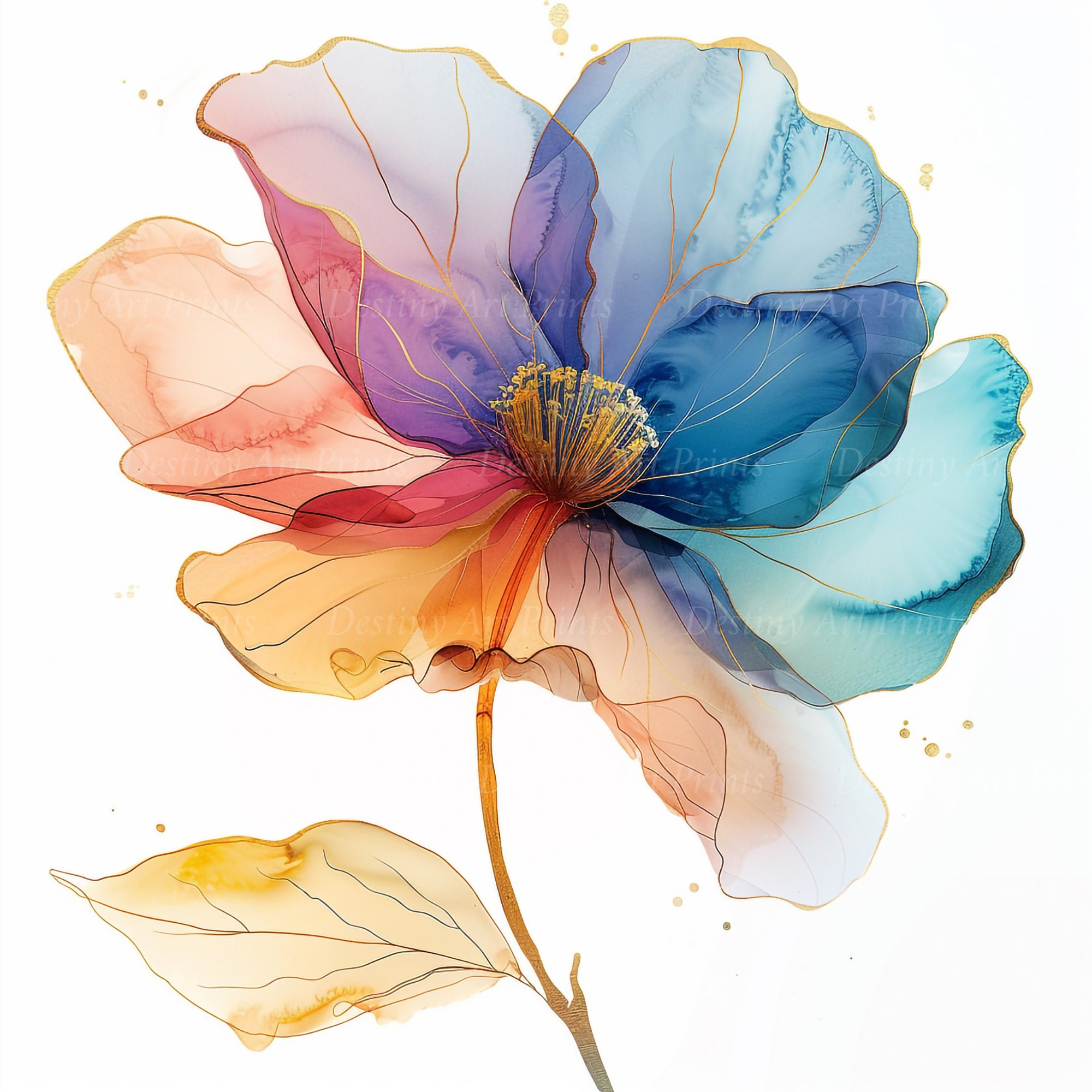10 imágenes prediseñadas de flores abstractas / estampado de flores ...