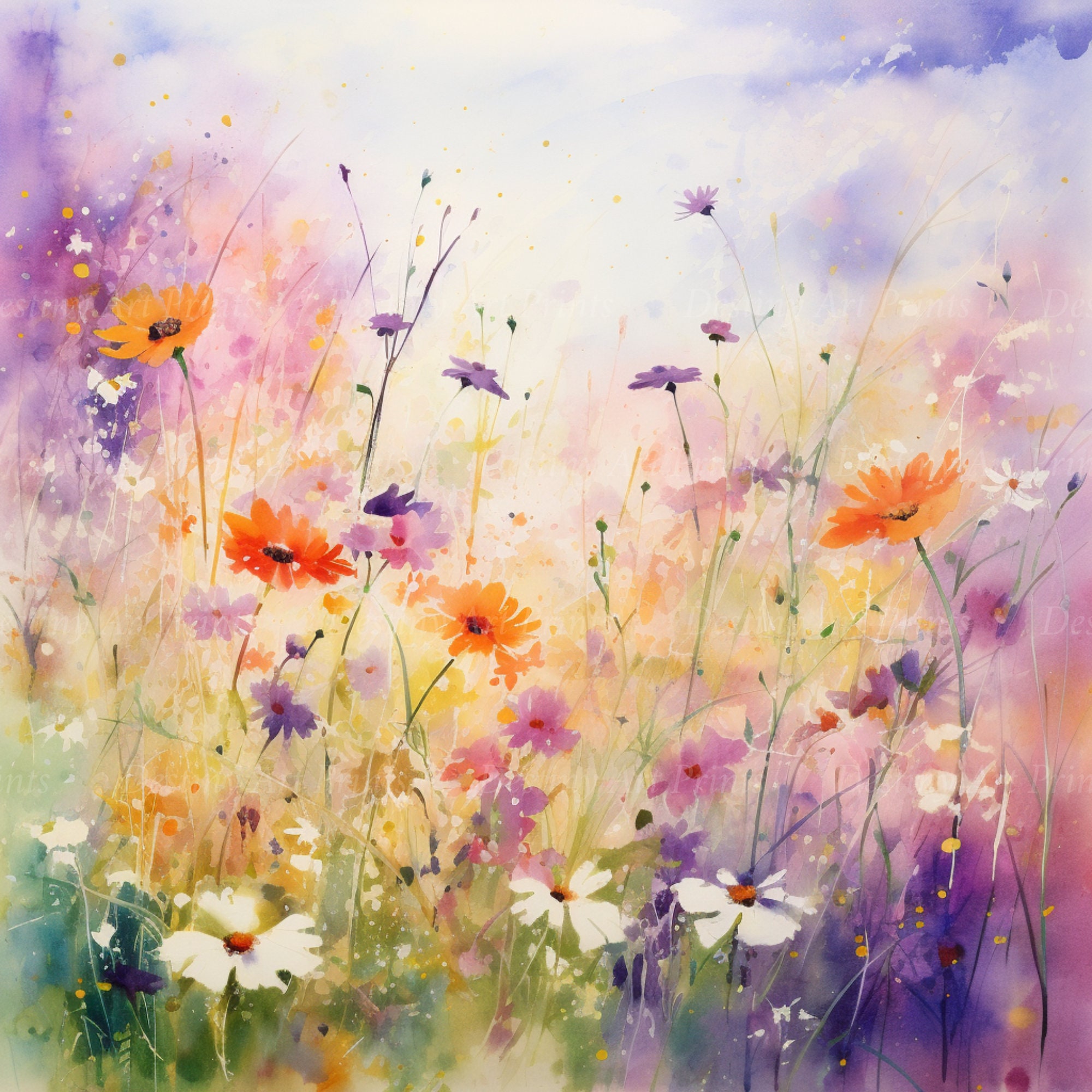 8 Abstract Wildflower Digital Paper | Watercolor Floral Digital Paper ...