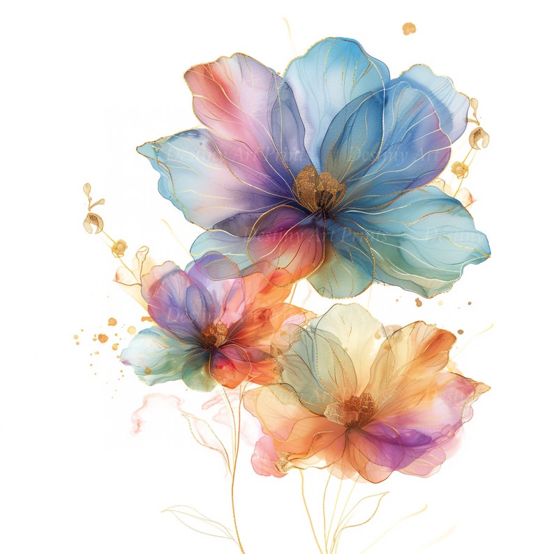 10 imágenes prediseñadas de flores abstractas / estampado de flores ...
