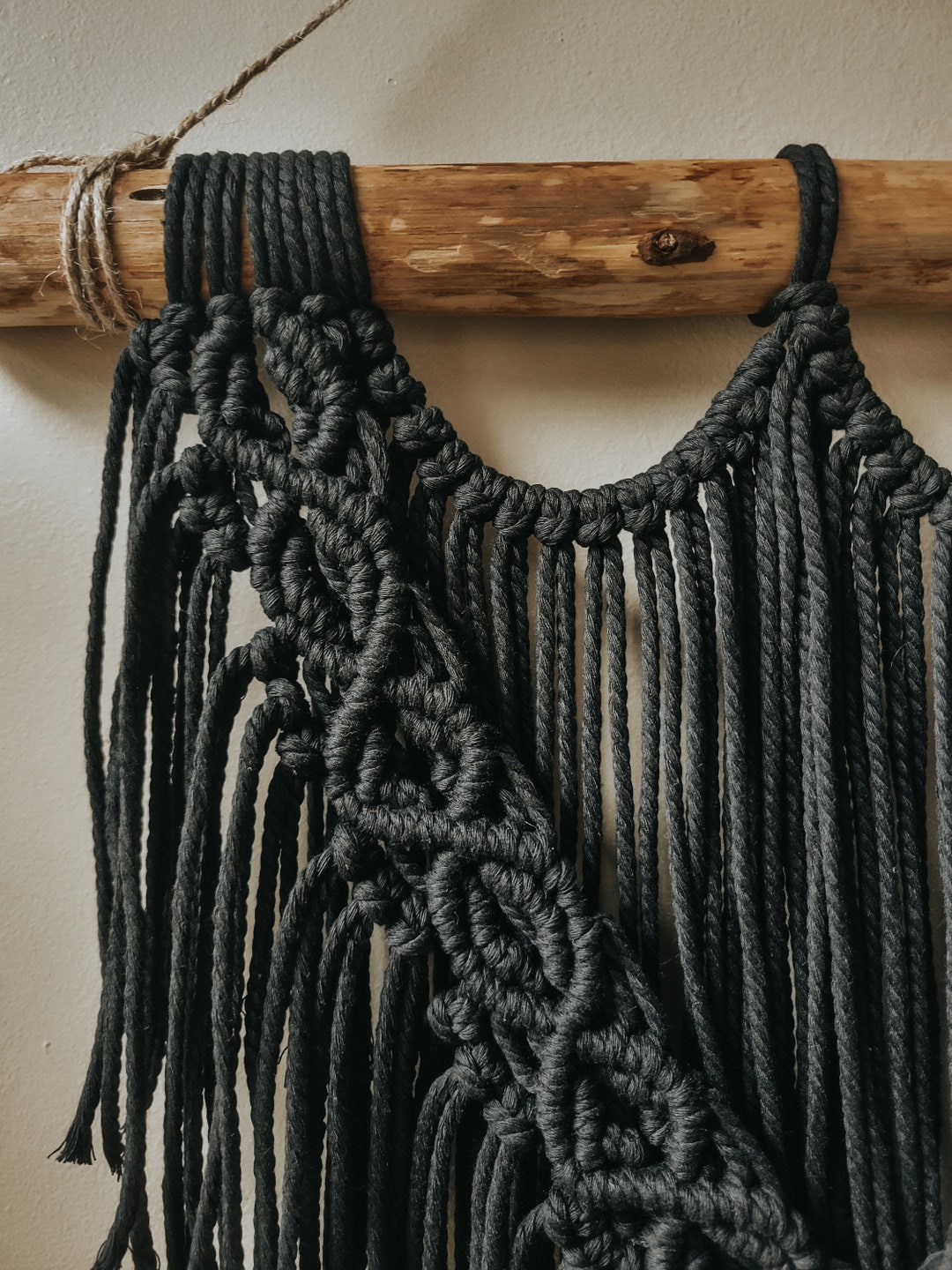 Black Macrame Wall Hanging - Etsy