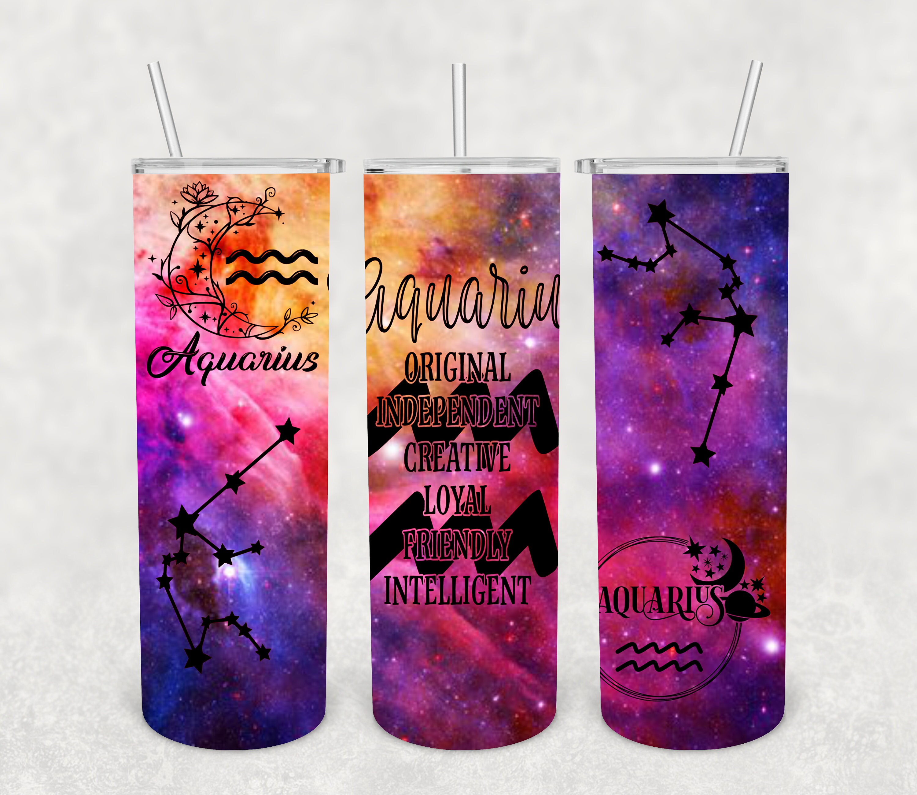 12 Zodiac Astrology SIGN BUNDLE 20 Oz Straight Skinny - Etsy