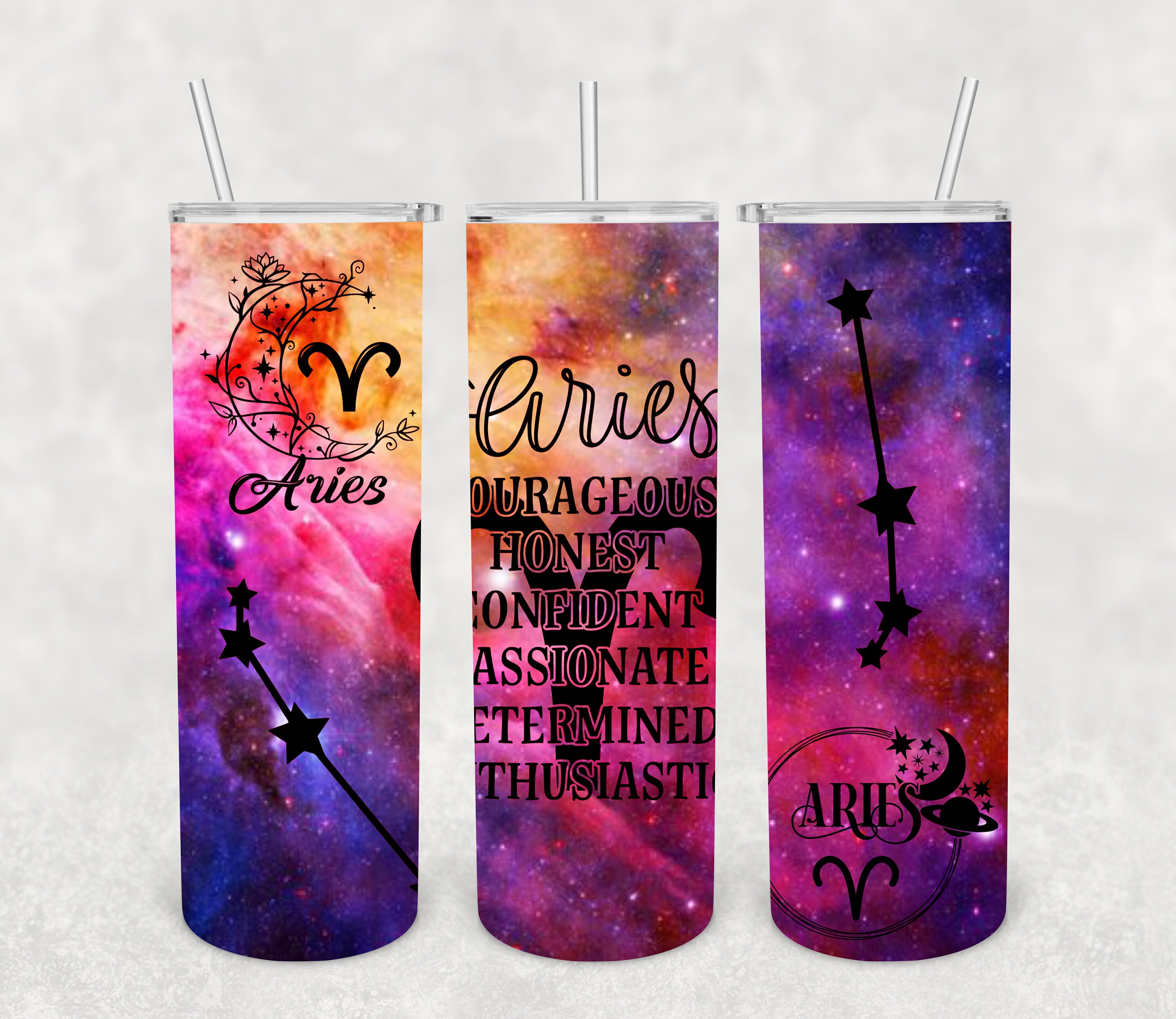 12 Zodiac Astrology SIGN BUNDLE 20 Oz Straight Skinny - Etsy