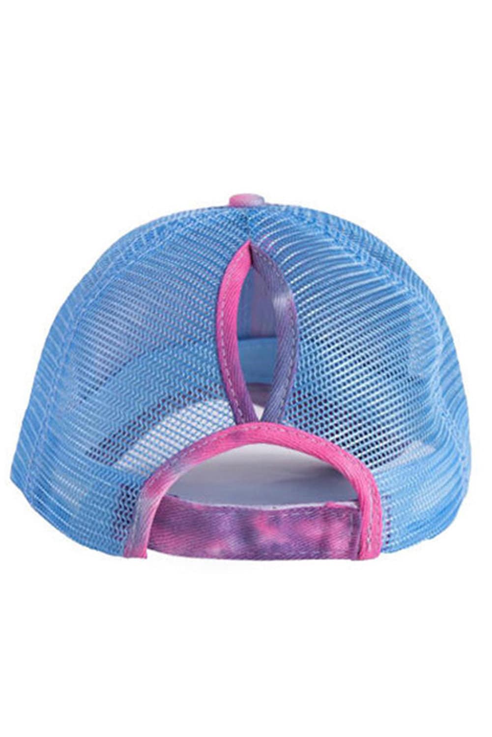 Blue Tie-dyed Ponytail Back Open Baseball Cap - Etsy