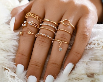 Crystal Knuckle Ring | Etsy