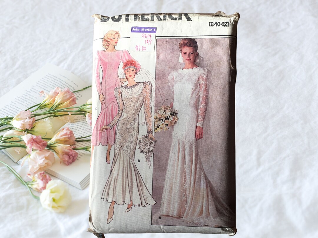 Sewing Pattern Vintage Wedding Dress 1986 Sizes 8-10-12 Uncut Factory ...