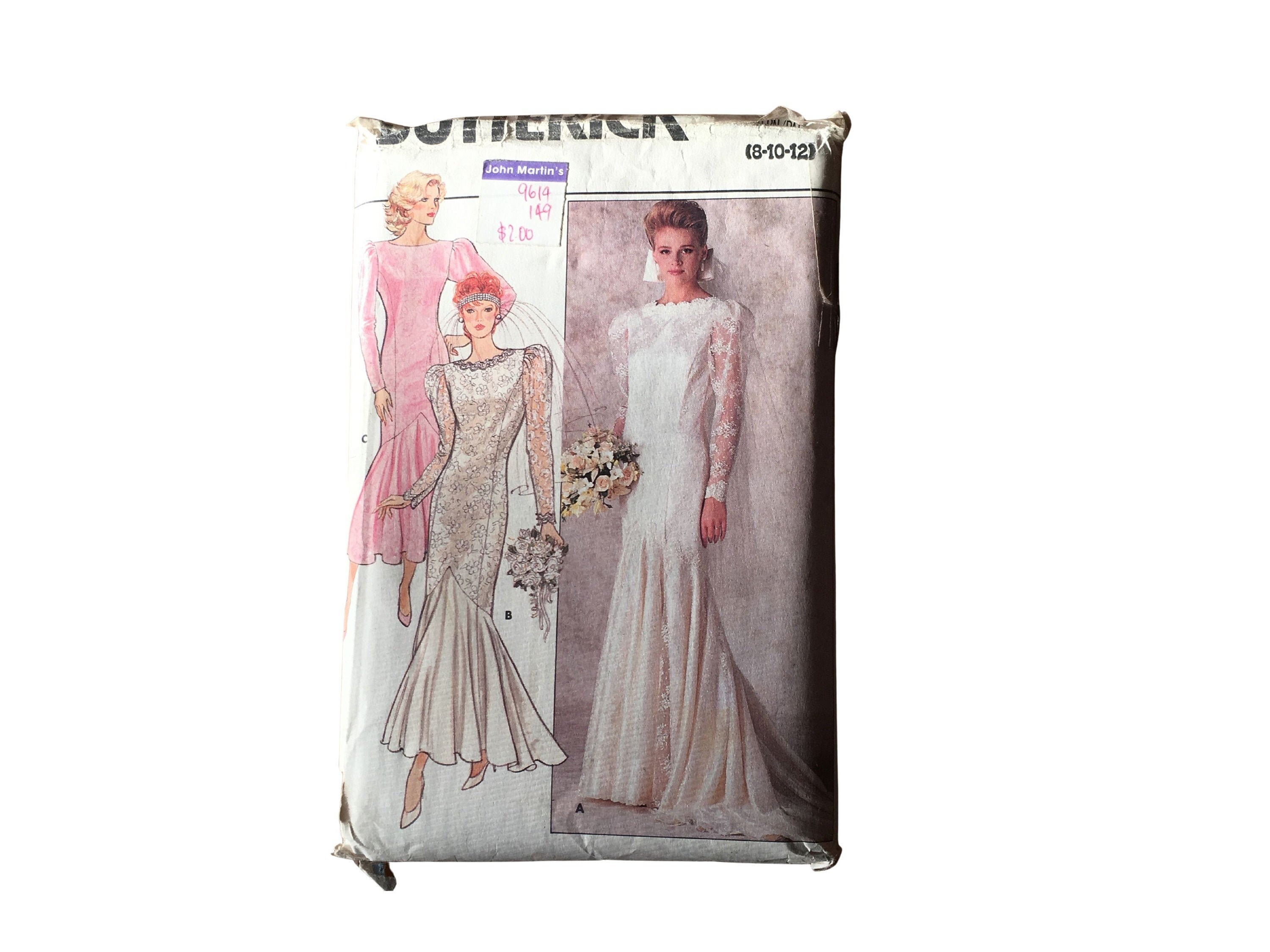 Sewing Pattern Vintage Wedding Dress 1986 Sizes 8-10-12 Uncut Factory ...
