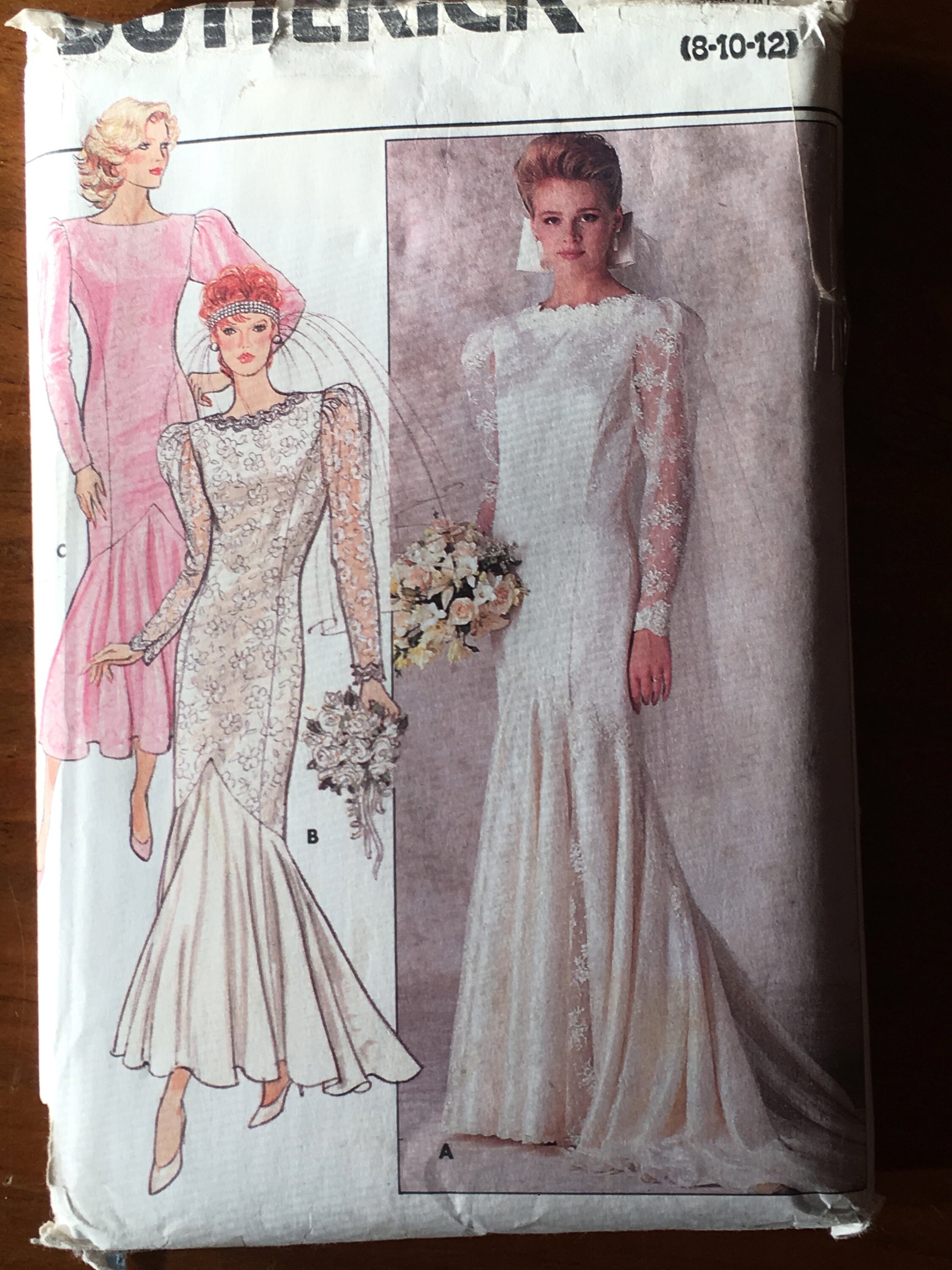 Sewing Pattern Vintage Wedding Dress 1986 Sizes 8-10-12 Uncut Factory ...