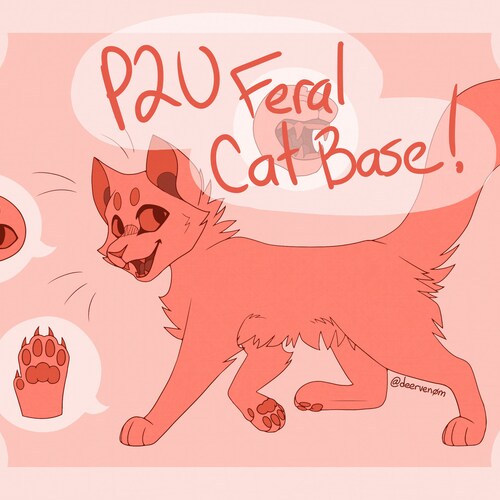 Feline Base Big Cat Base Lineart - Etsy